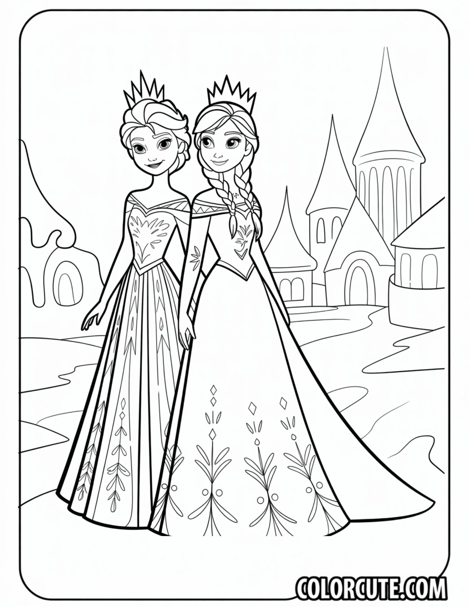50+ Free Frozen Coloring Pages - Disney Elsa & Anna PDF Printables ...