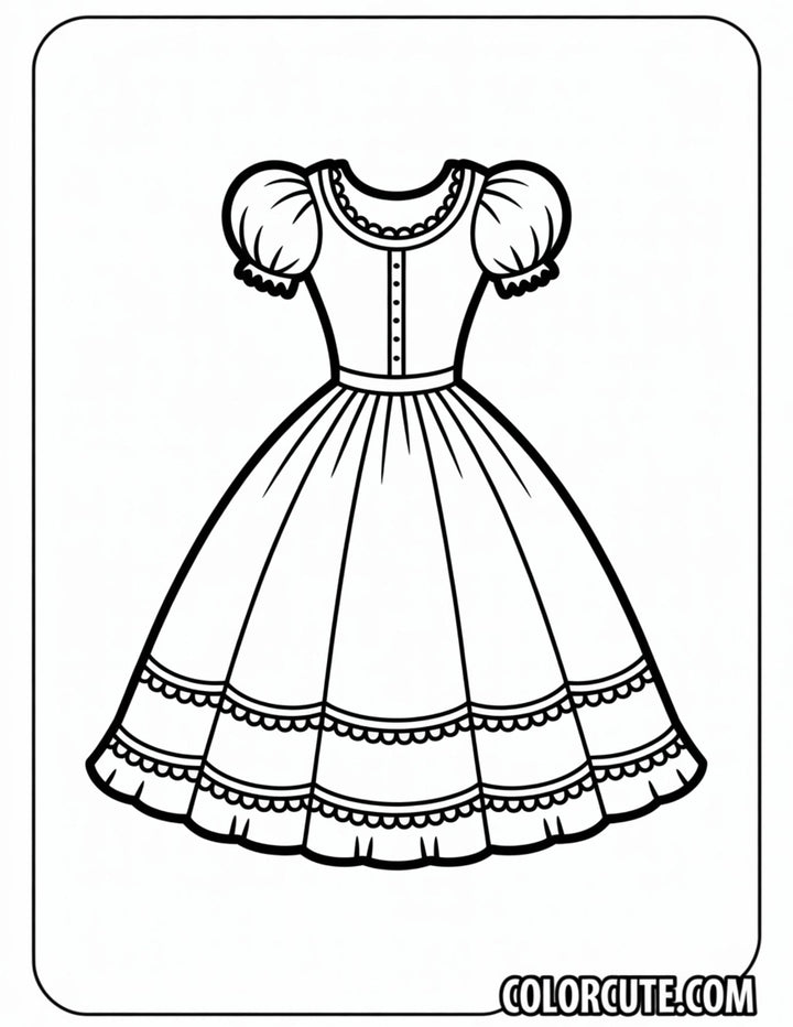 25+ Dress & Clothes Coloring Pages Free - Fashion PDF Printables ...