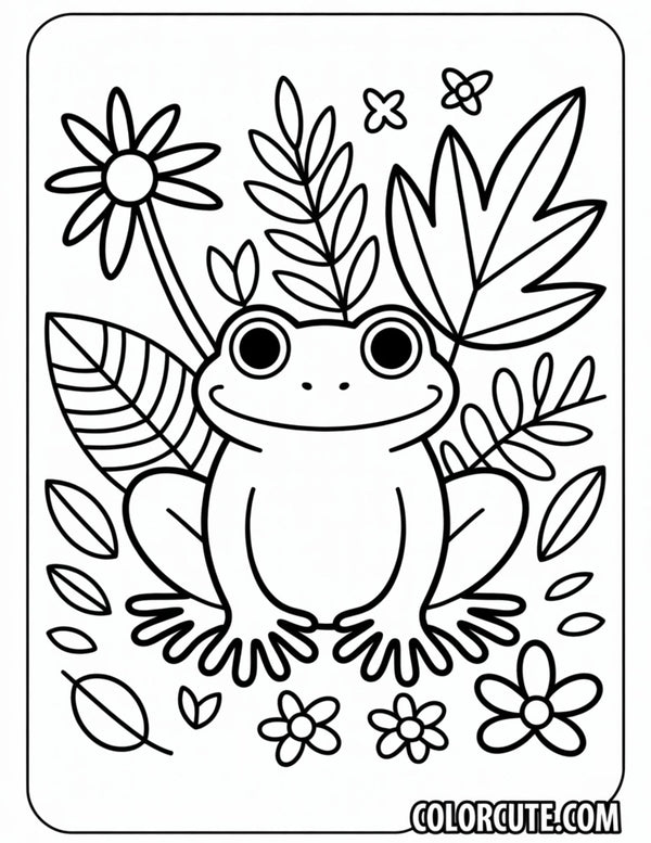 Frog Coloring Pages | Free PDF Printables – Color Cute - Free Coloring ...