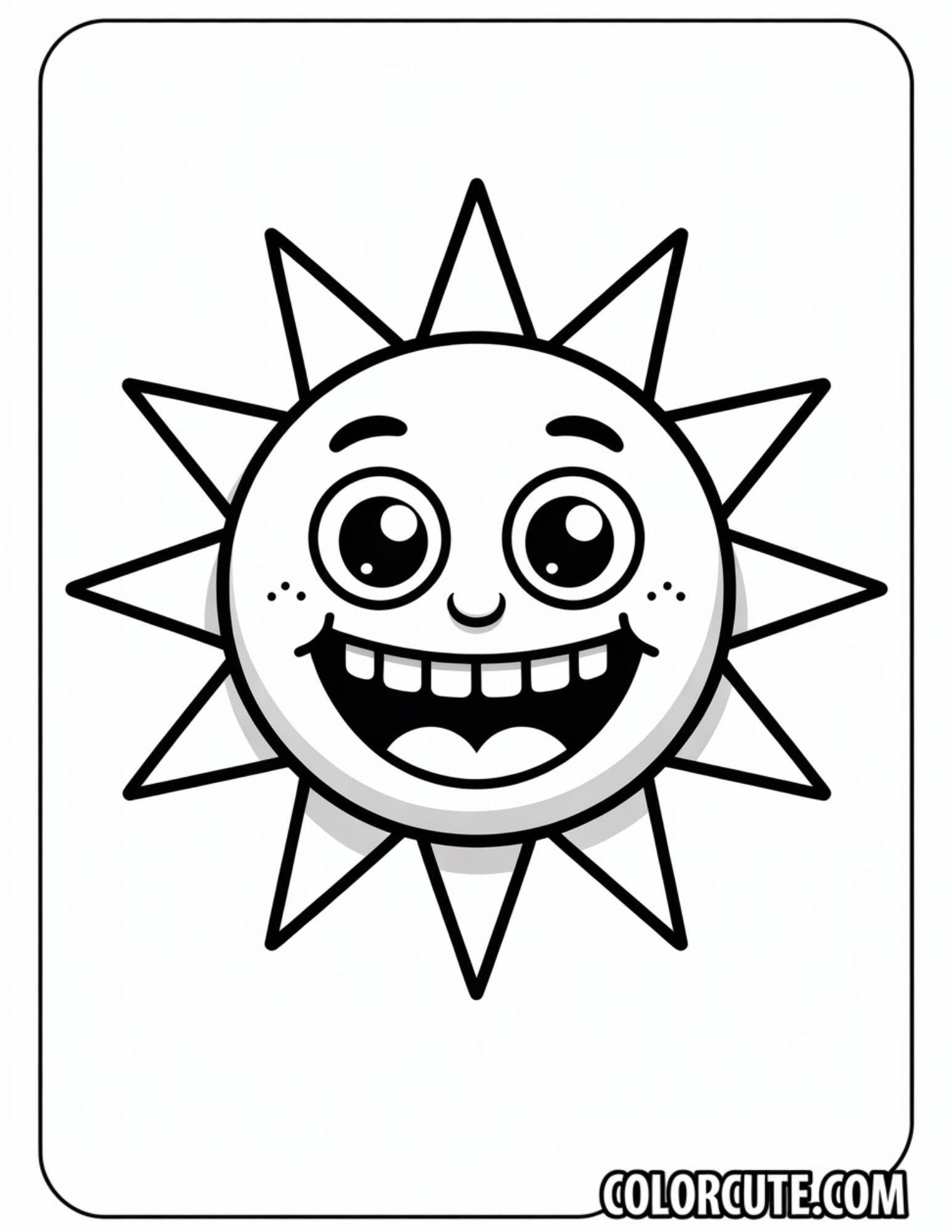 Happy Sun Coloring Page | Free PDF Printables – Color Cute - Free ...