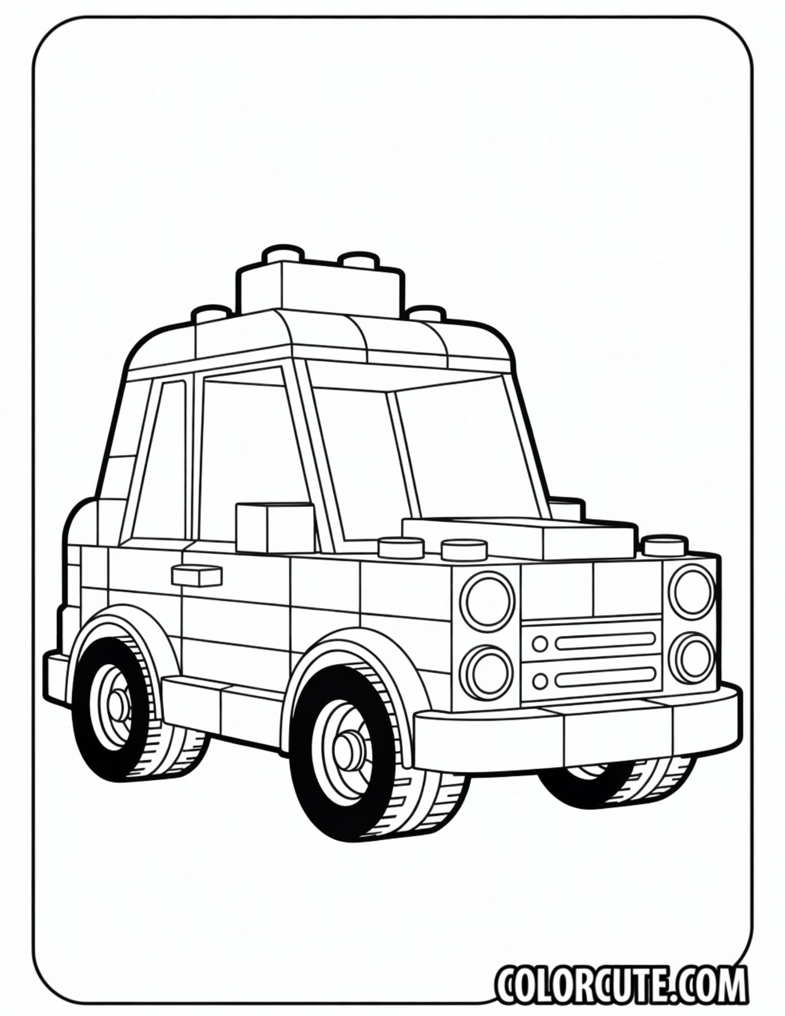 Lego Car Coloring Pages | Free PDF Printables – Color Cute - Free ...