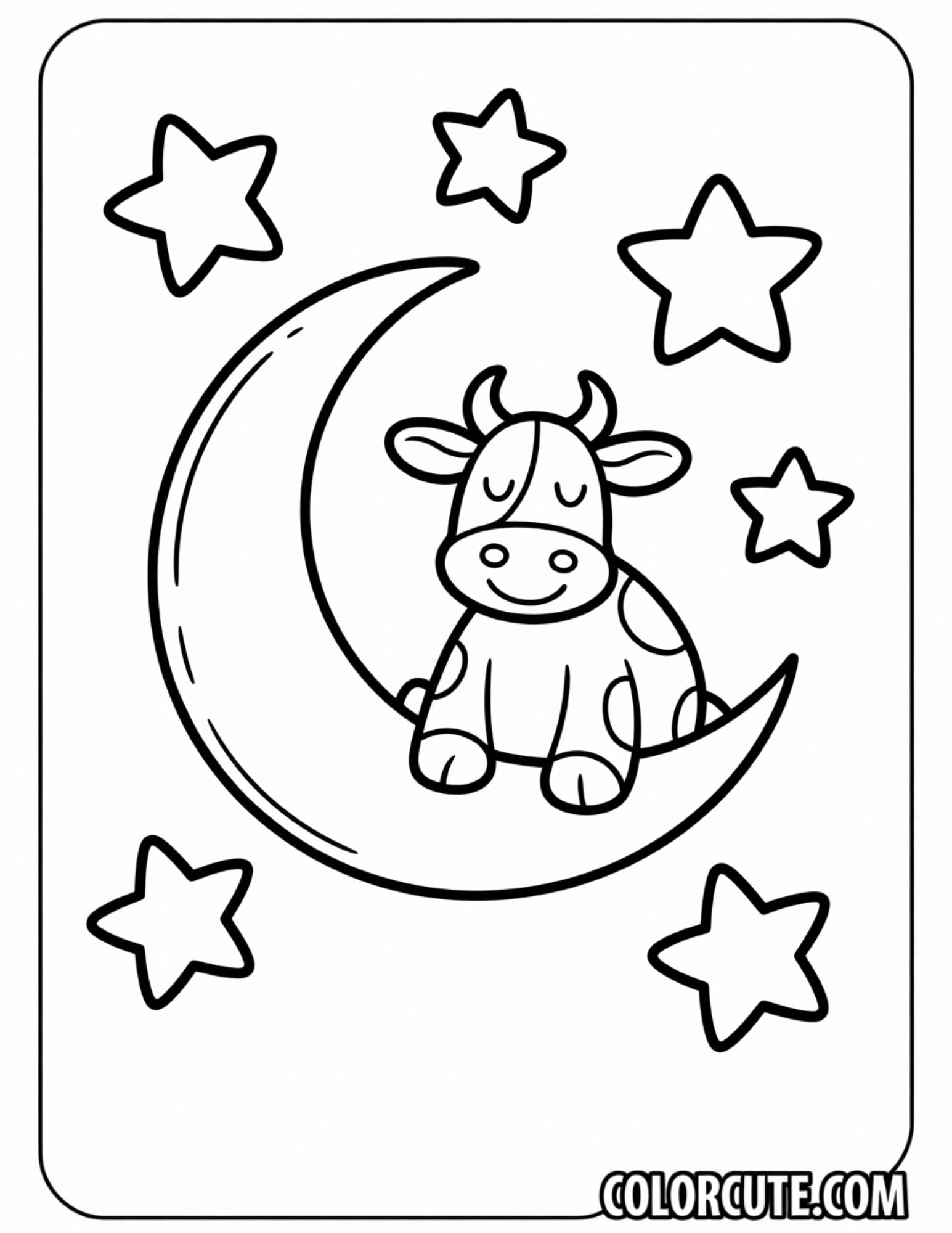 Moon Cow Coloring Pages | Free PDF Printables – Color Cute - Free ...