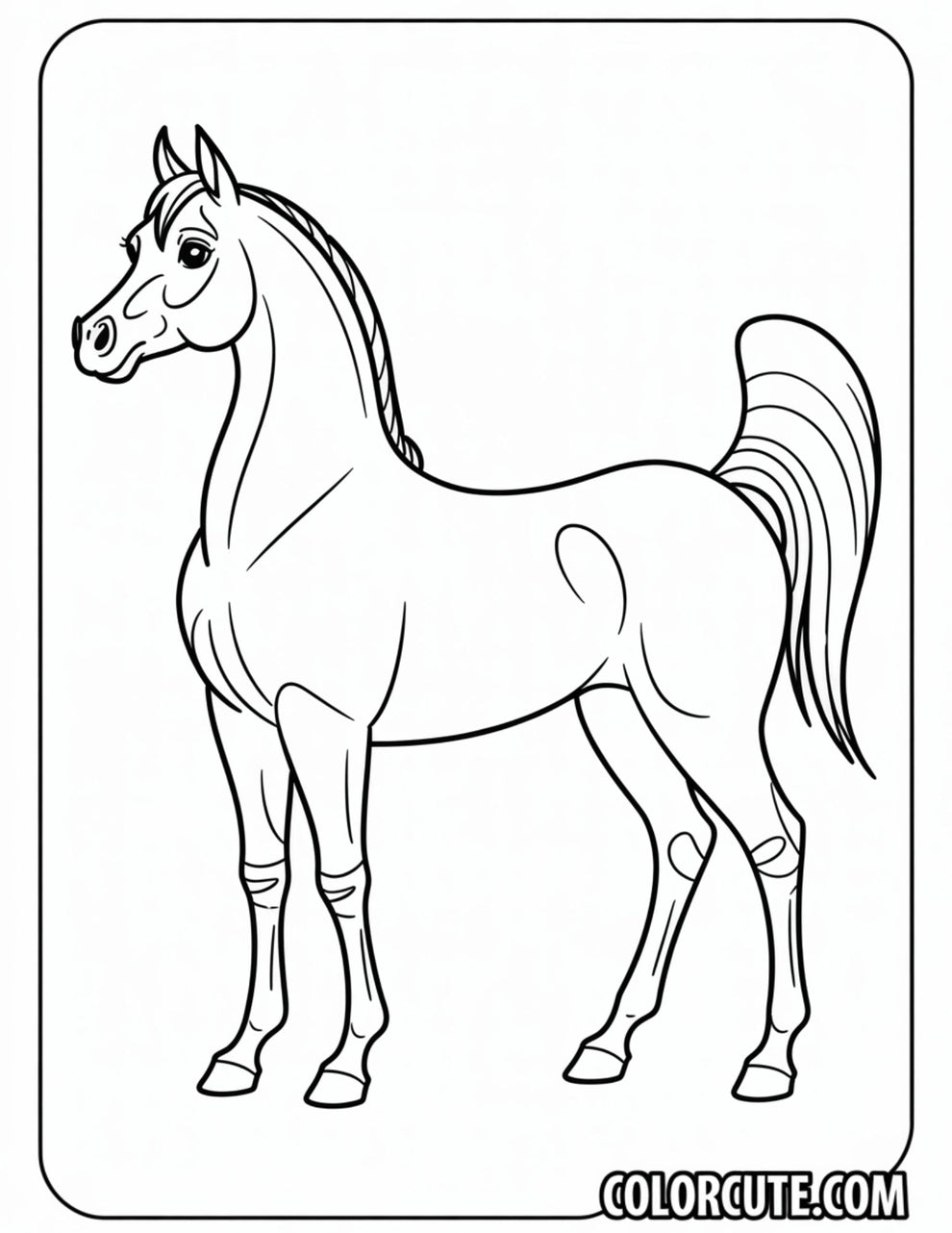 Arabian Horse Coloring Pages | Free PDF Printables – Color Cute - Free ...