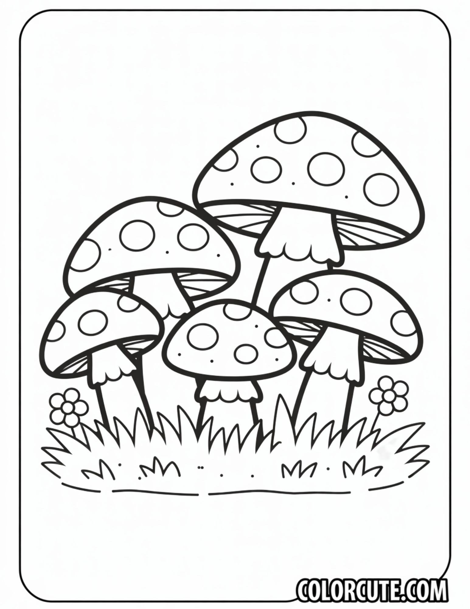 Cartoon Mushroom Coloring Pages | Free PDF Printables – Color Cute ...