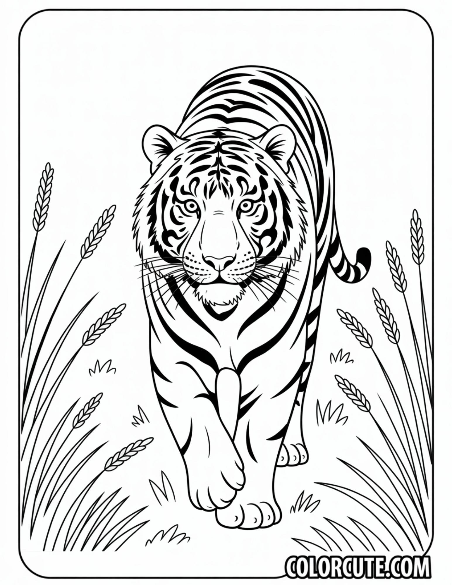 Detailed Tiger Coloring Pages | Free PDF Printables – Color Cute - Free ...