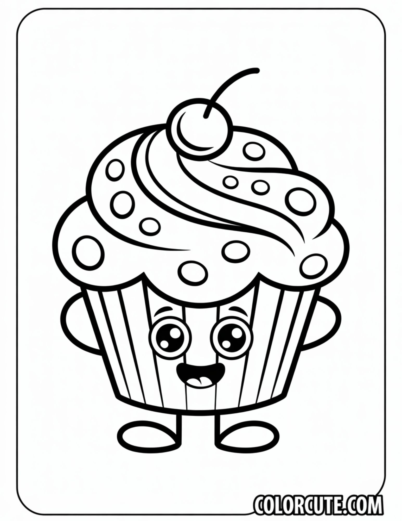 29+ Free Cupcake Coloring Pages - Sweet Treats PDF Printables – Color ...