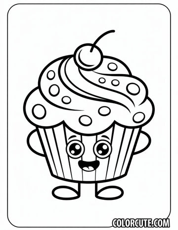 29+ Free Cupcake Coloring Pages - Sweet Treats PDF Printables – Color ...
