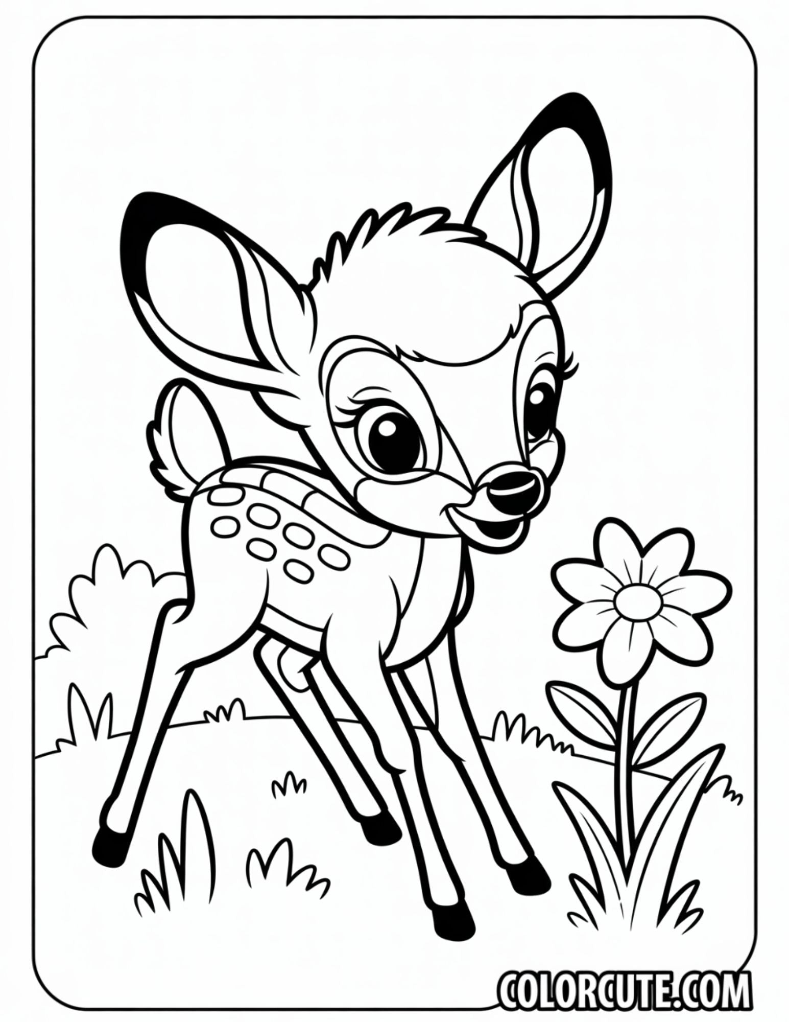 Reindeer Deer Coloring Pages - Free PDF Printables – Color Cute - Free ...