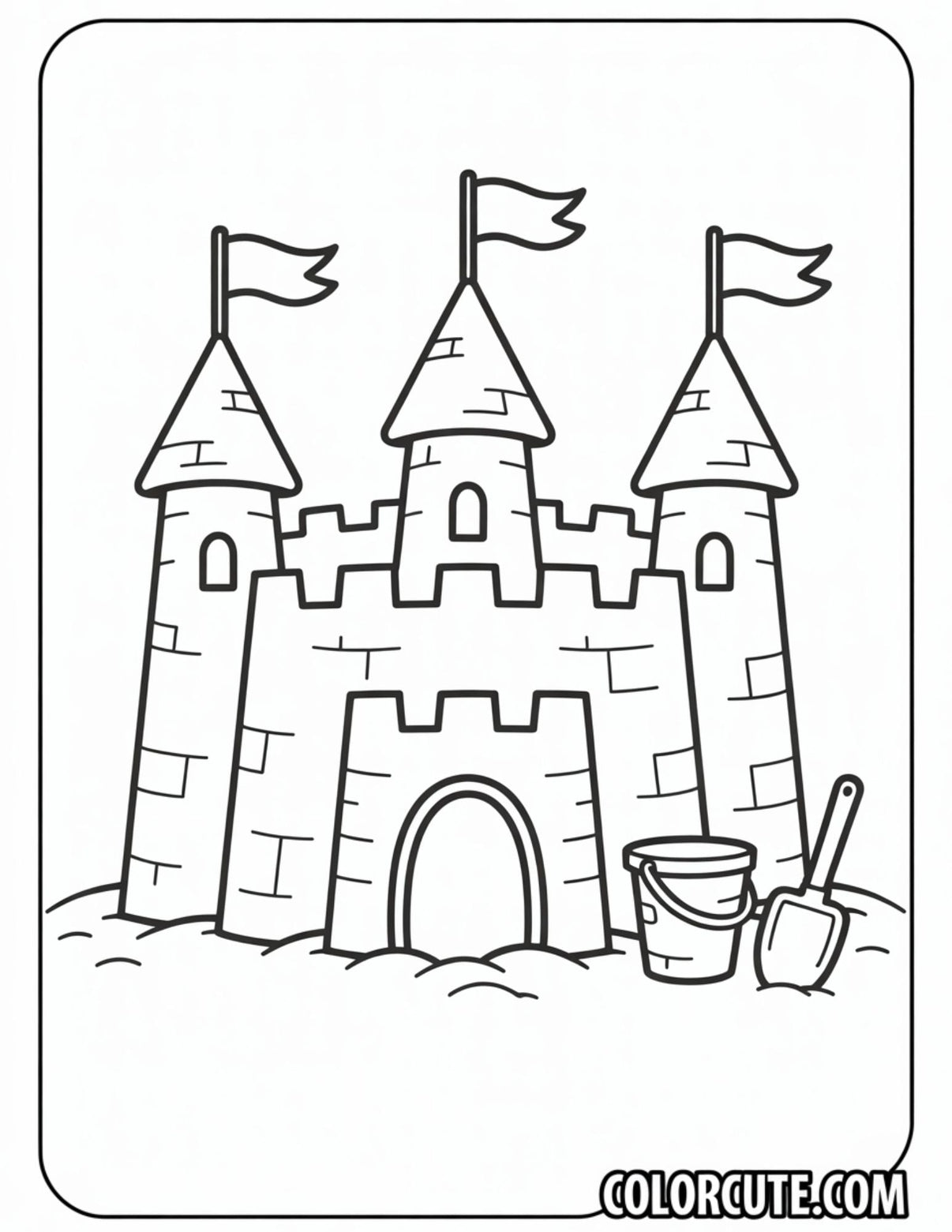 Sandcastle Summer Coloring Pages | Free PDF Printables – Color Cute ...