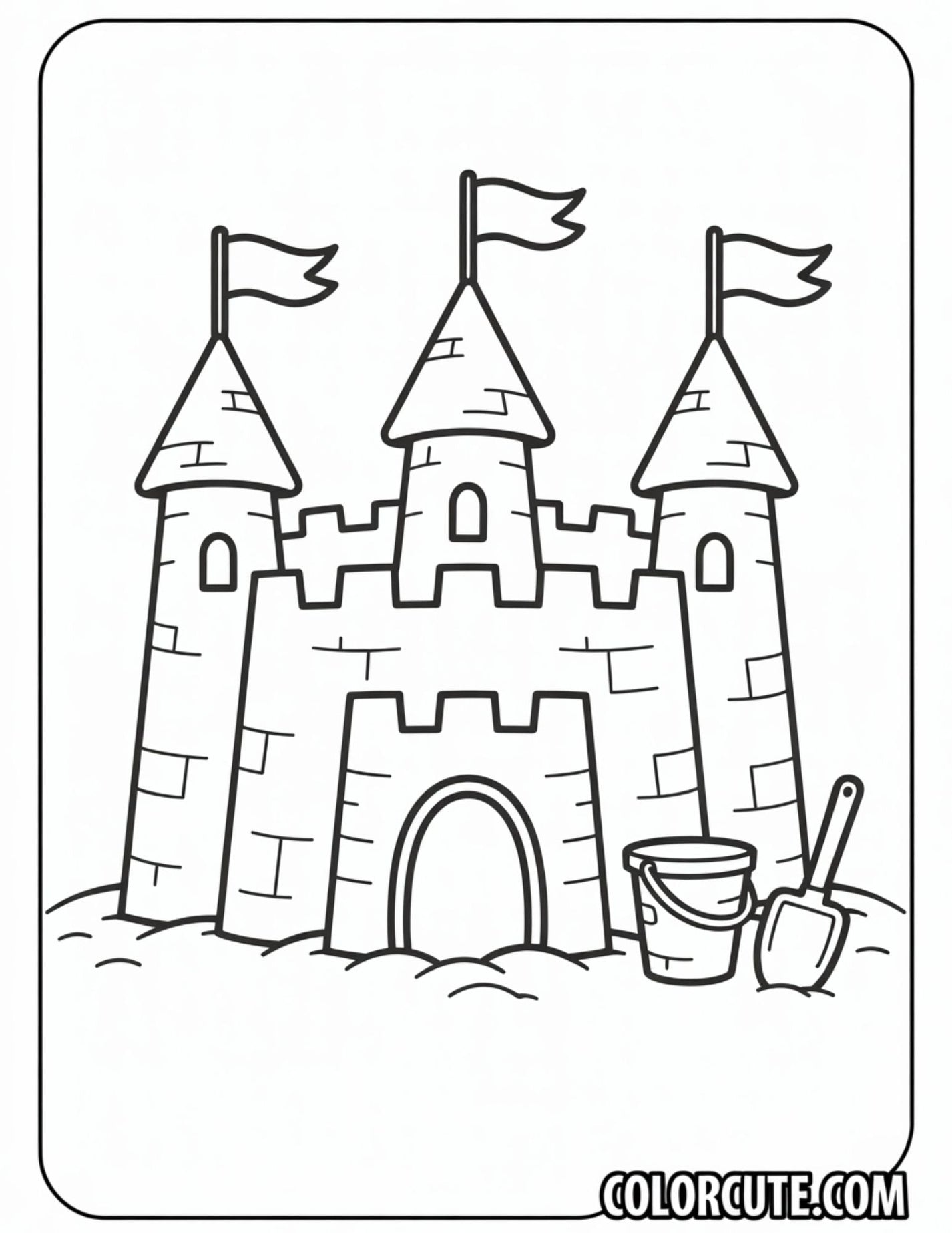Sandcastle Summer Coloring Pages | Free PDF Printables – Color Cute ...