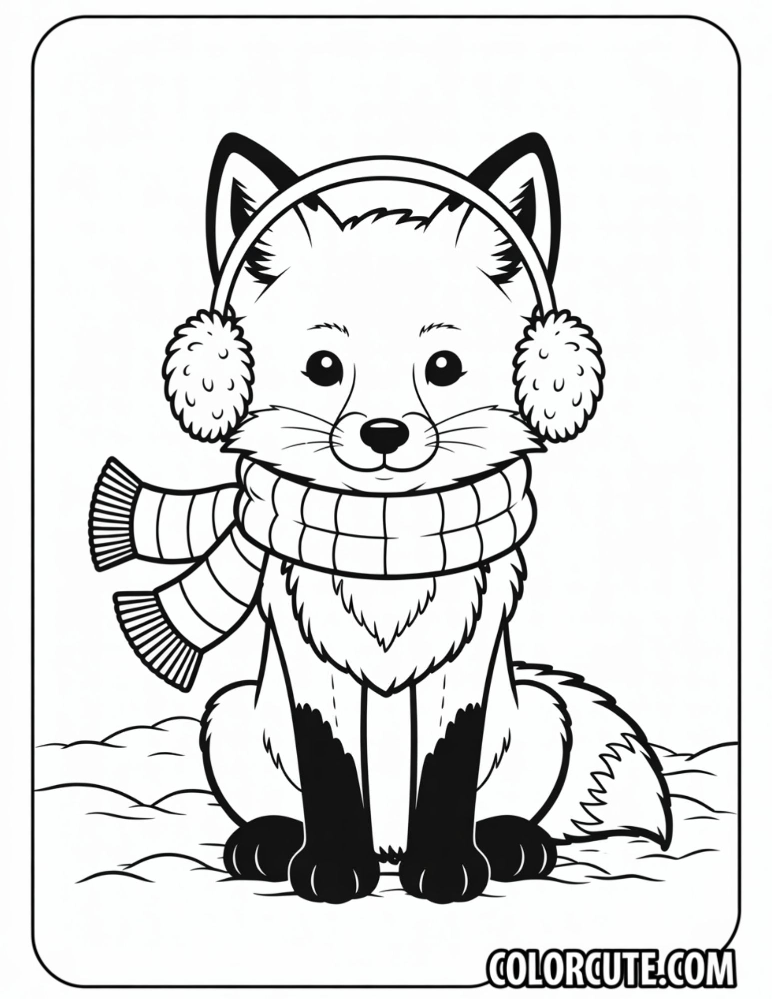 Winter Fox Coloring Pages | Free PDF Printables – Color Cute - Free ...