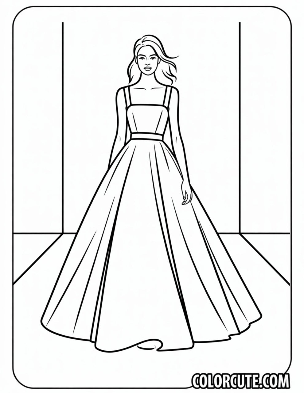 Chic Fashion Girl Coloring Pages | Free PDF Printables – Color Cute ...