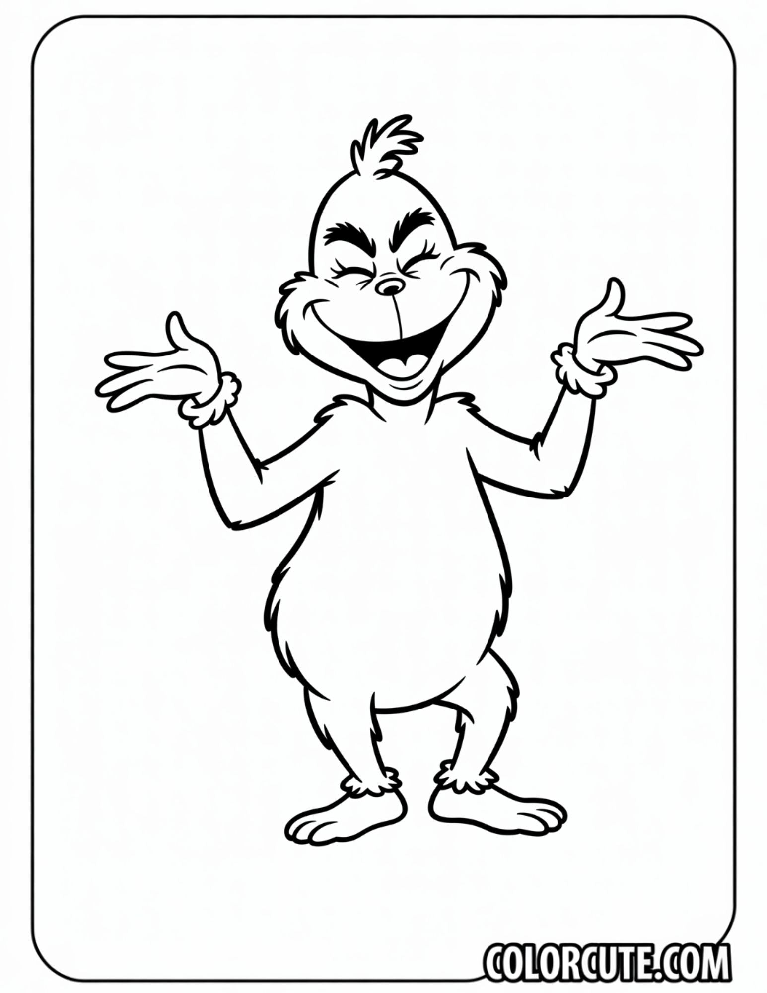 Full Body Grinch Coloring Page | Free PDF Printables – Color Cute ...