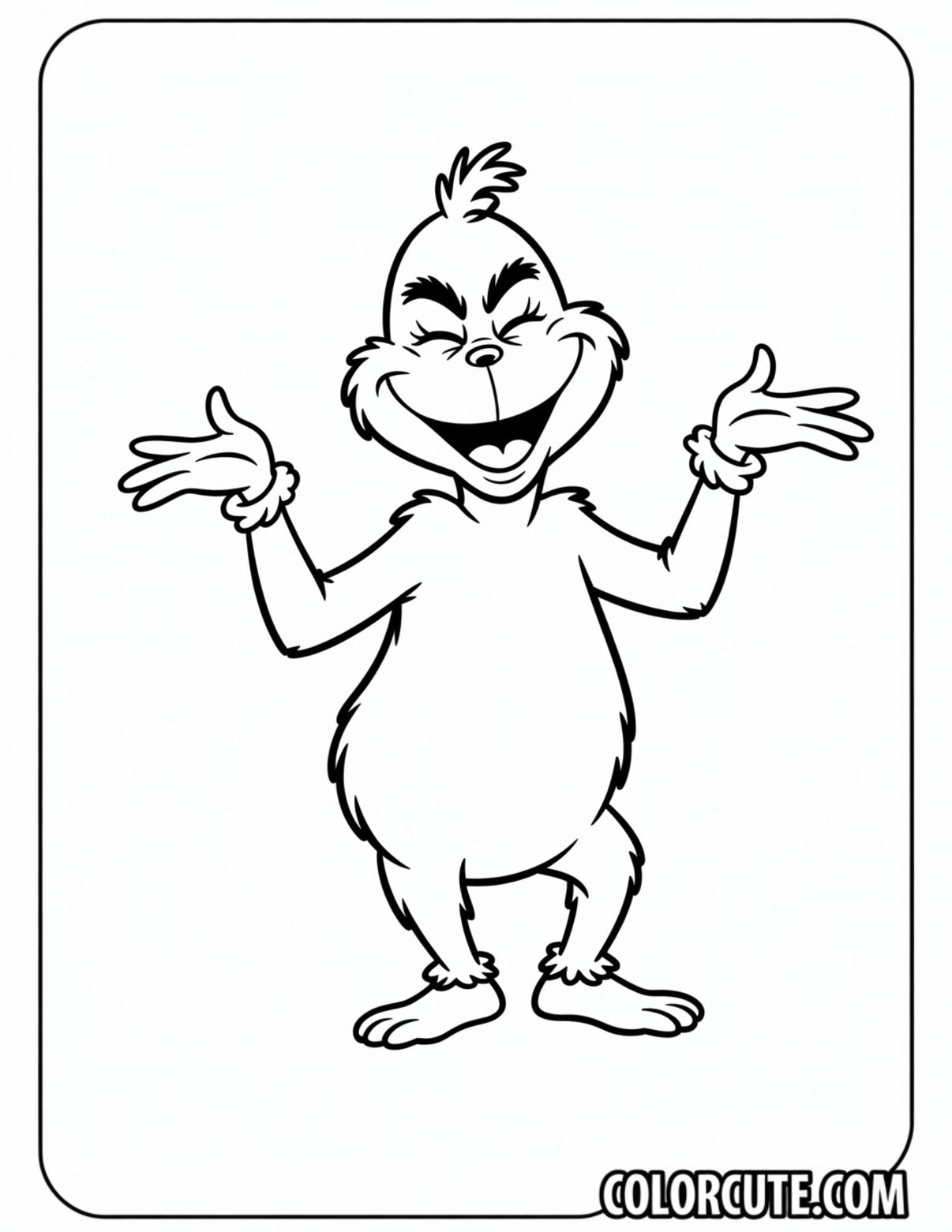 Full Body Grinch Coloring Page | Free PDF Printables – Color Cute ...