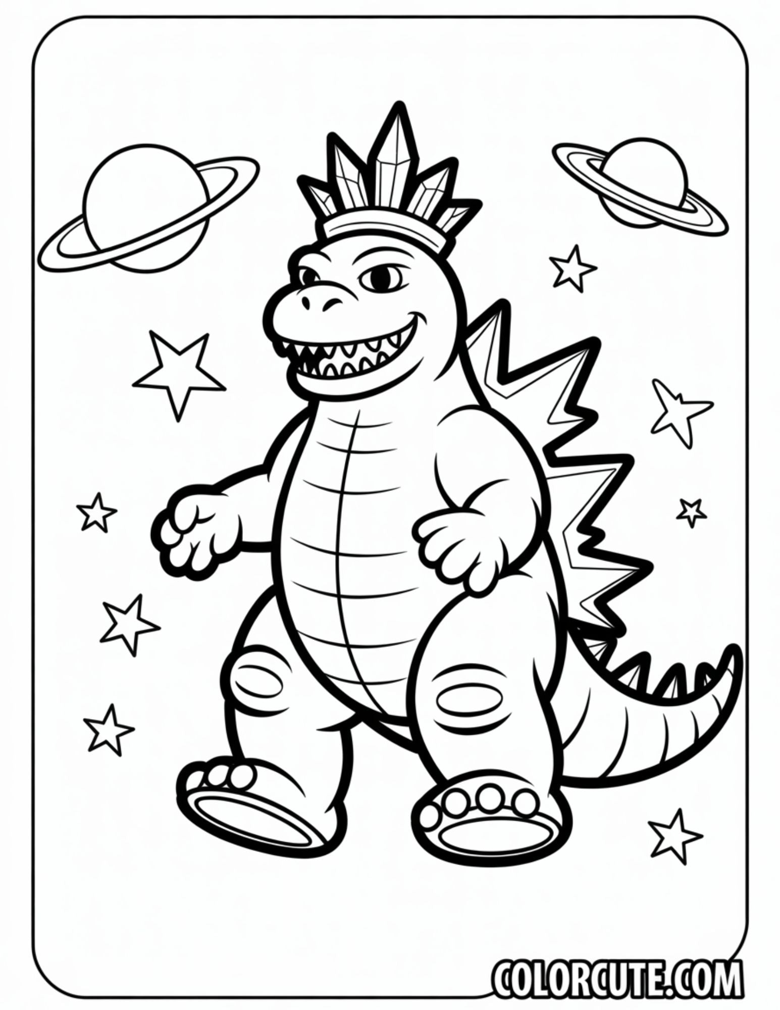 Space Godzilla Coloring Pages | Free PDF Printables – Color Cute - Free ...