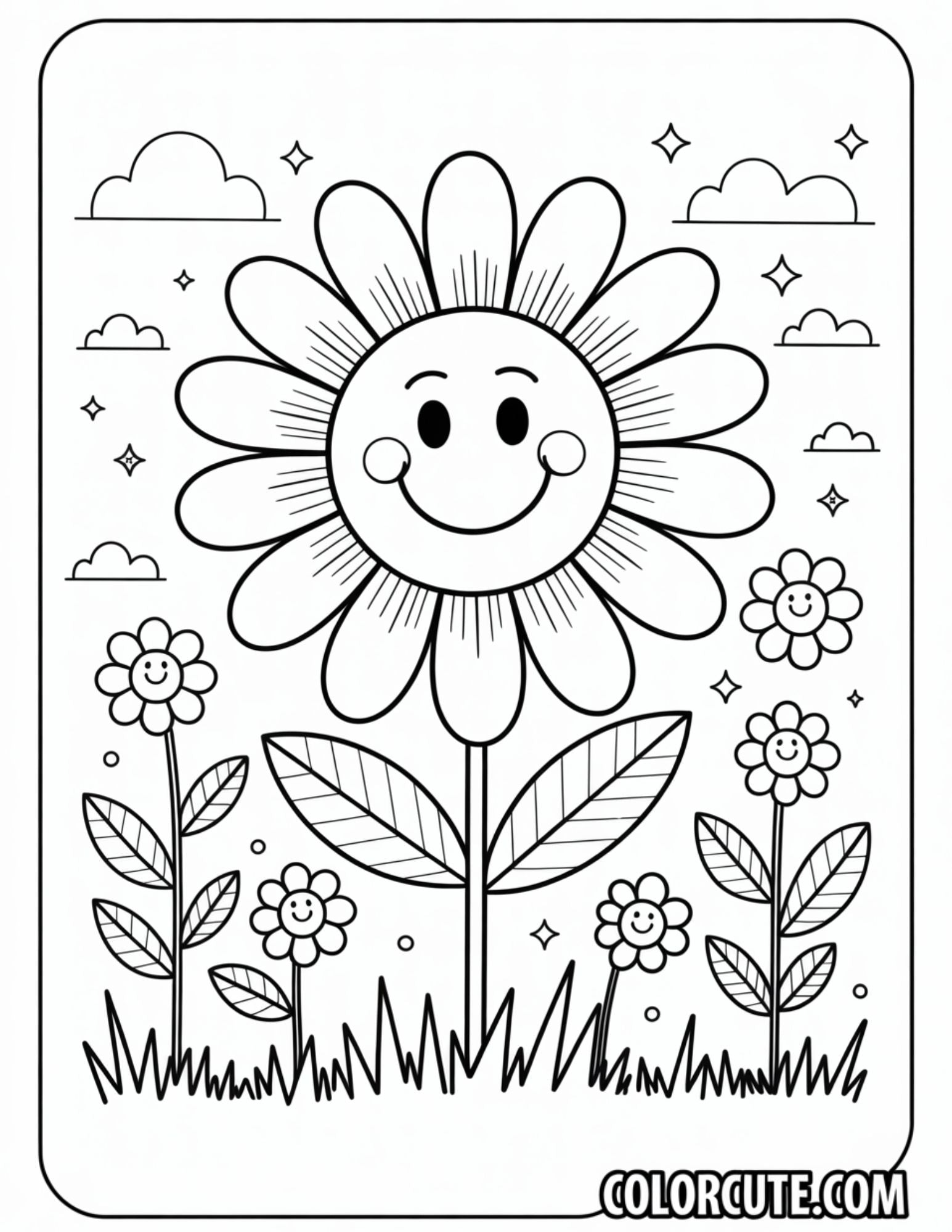 Flower Preschool Coloring Pages | Free PDF Printables – Color Cute ...