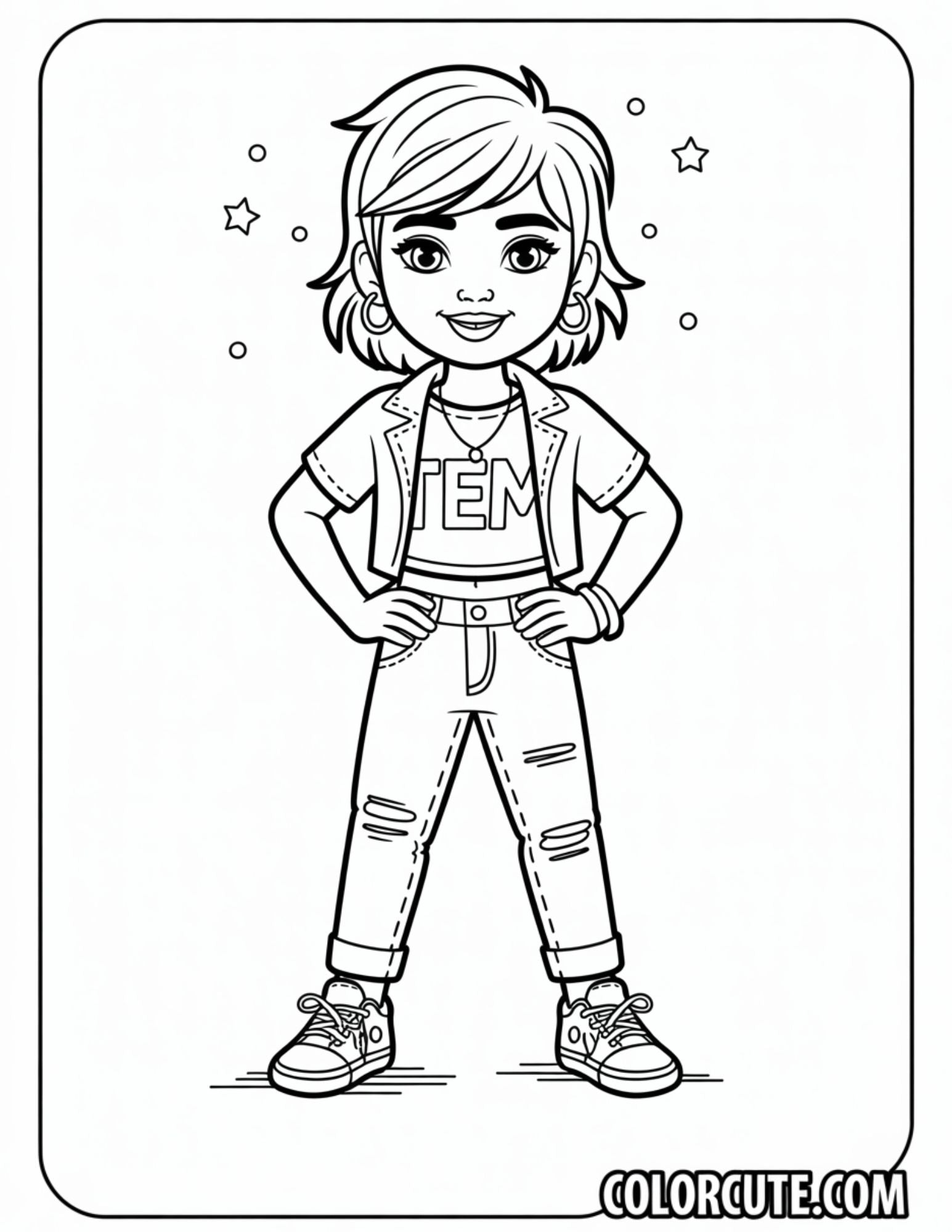 Vintage Fashion Girl Coloring Pages | Free PDF Printables – Color Cute ...