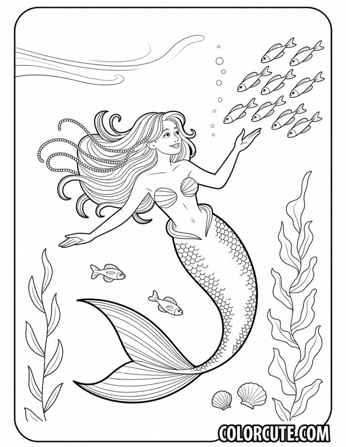 Adult Mermaid Coloring Pages | Free PDF Printables – Color Cute - Free ...