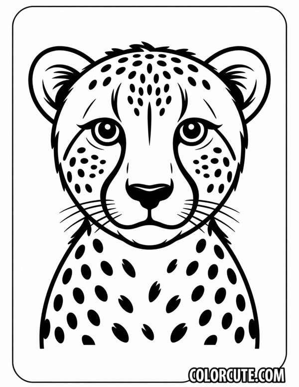 Cheetah Face Coloring Pages | Free PDF Printables – Color Cute - Free ...