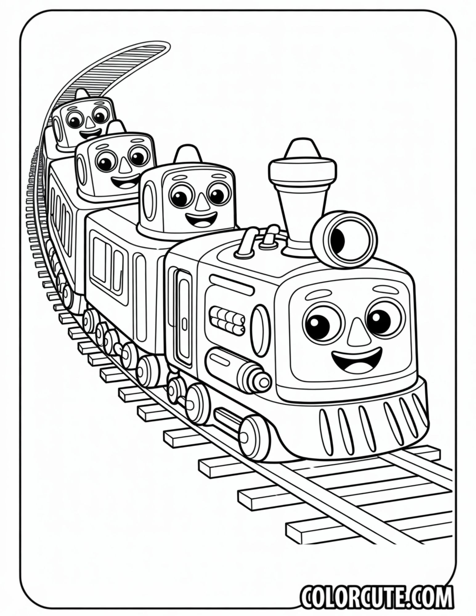 Circus Train Coloring Page - Free PDF Printables – Color Cute - Free ...