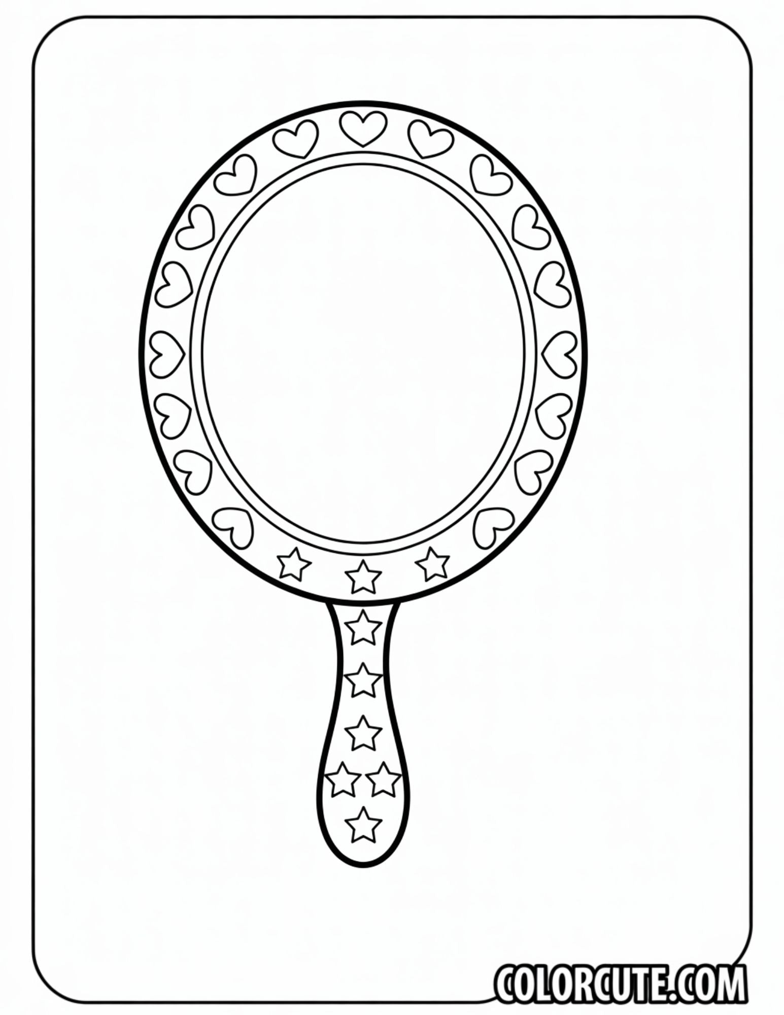 Makeup Mirror Coloring Page | Free PDF Printables – Color Cute - Free ...