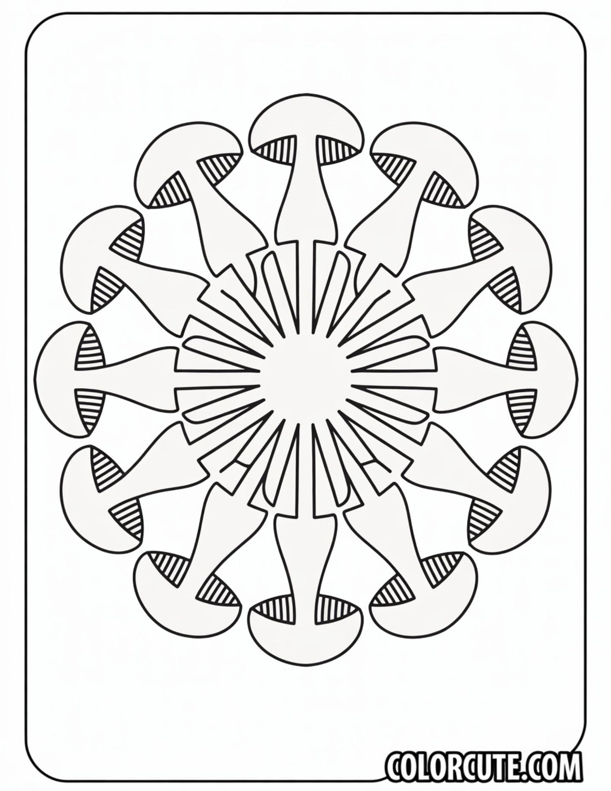 Mushroom Mandala Coloring Pages | Free PDF Printables – Color Cute ...