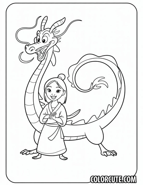 Mushu Mulan Coloring Pages | Free PDF Printables – Color Cute - Free ...