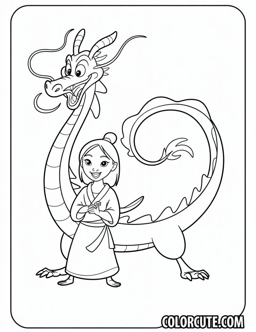 Mushu Mulan Coloring Pages | Free PDF Printables – Color Cute - Free ...