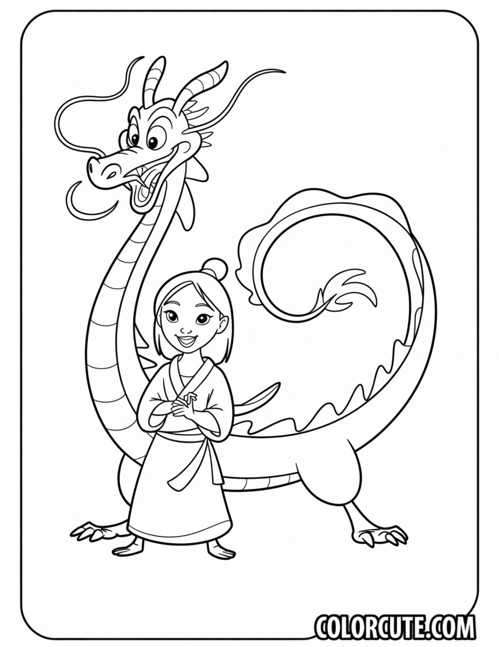 Mushu Mulan Coloring Pages | Free PDF Printables – Color Cute - Free ...