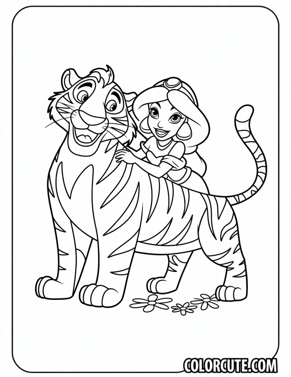 Rajah Jasmine Coloring Page | Free PDF Printables – Color Cute - Free ...