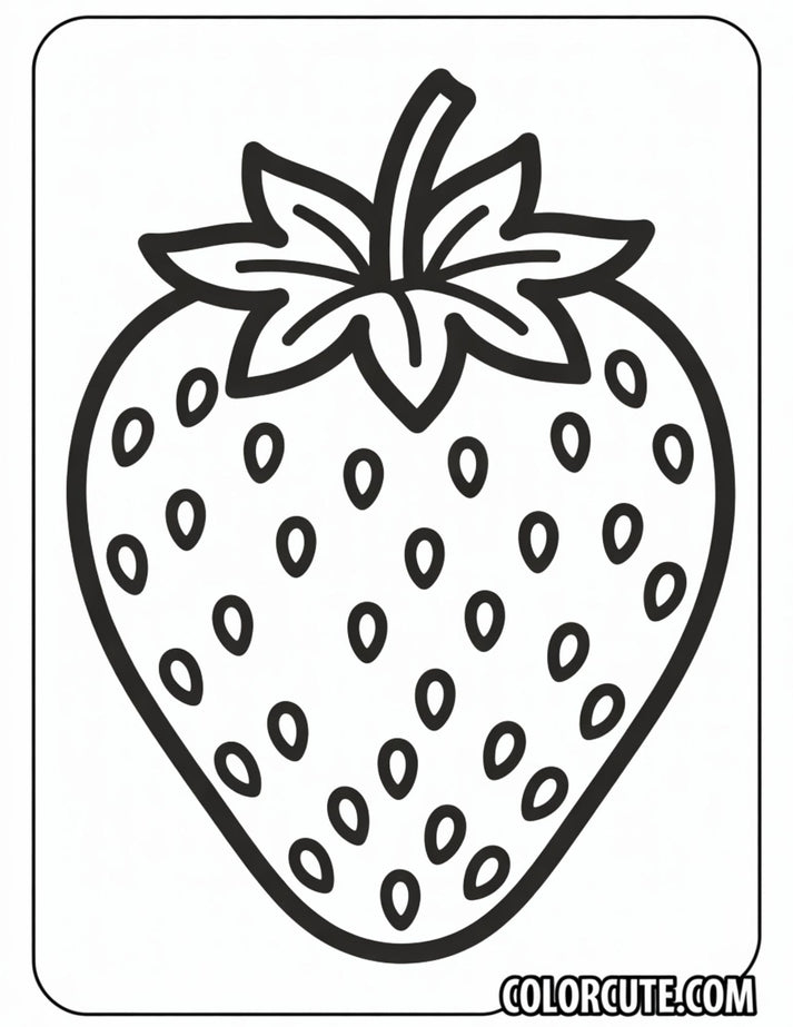 Strawberry Coloring Page | Free PDF Printables – Color Cute - Free ...