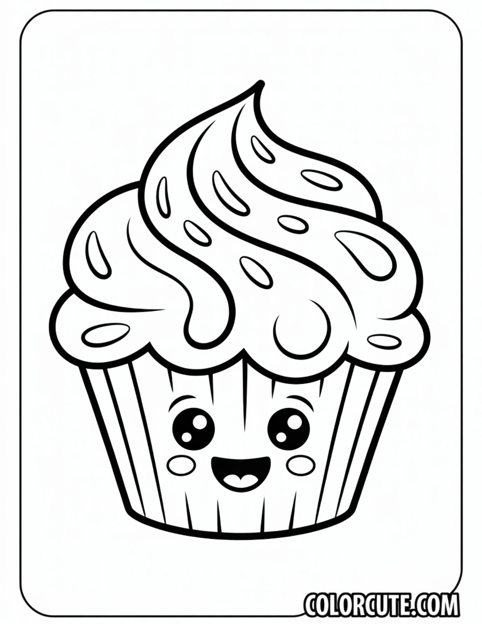 29+ Free Cupcake Coloring Pages - Sweet Treats PDF Printables – Color ...