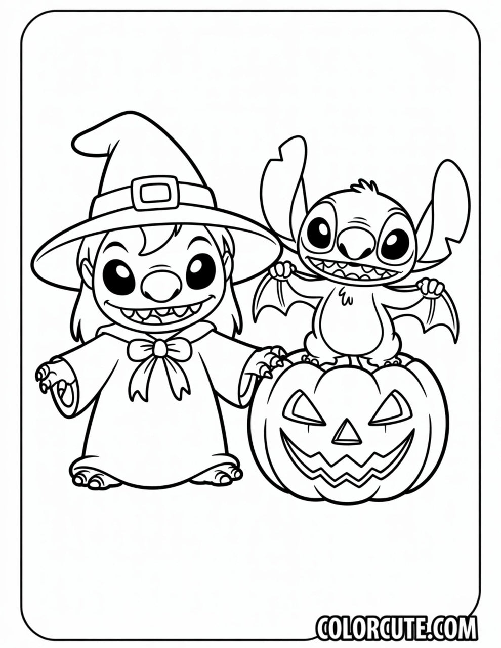 Halloween Lilo and Stitch Coloring Pages | Free PDF Printables – Color ...