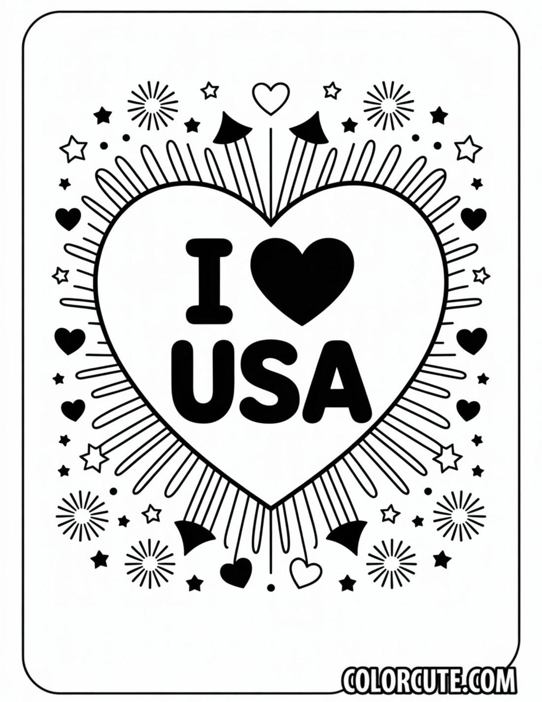 I Love USA Coloring Pages | Free PDF Printables – Color Cute - Free ...