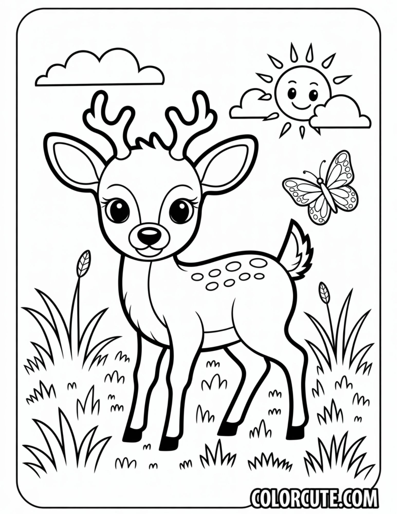 Mule Deer Coloring Pages - Free PDF Printables – Color Cute - Free ...