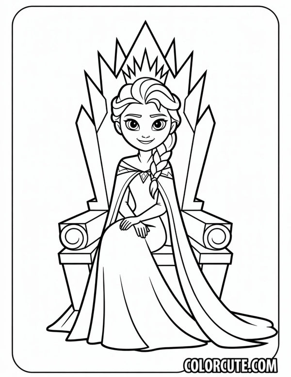 Queen Elsa Coloring Pages | Free PDF Printables – Color Cute - Free ...