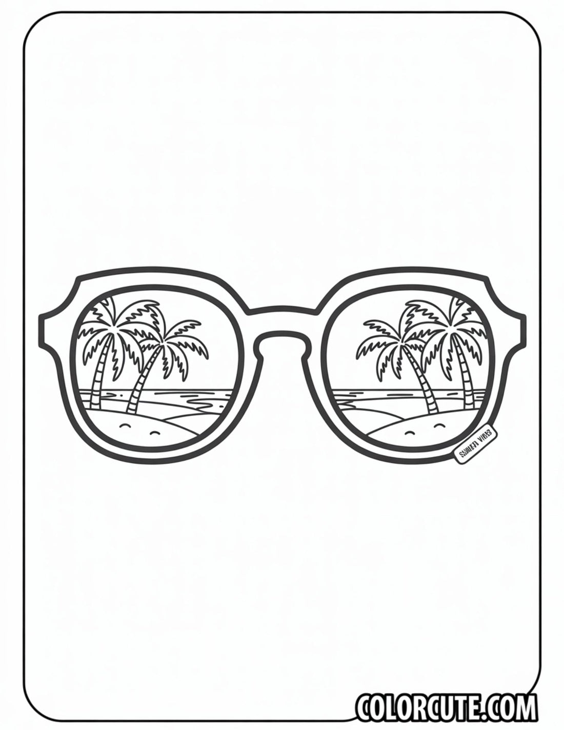 Sunglasses Summer Coloring Pages | Free PDF Printables – Color Cute ...