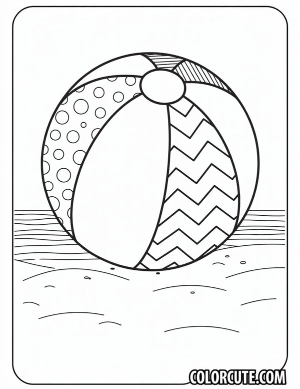 Beach Ball Summer Coloring Pages | Free PDF Printables – Color Cute ...