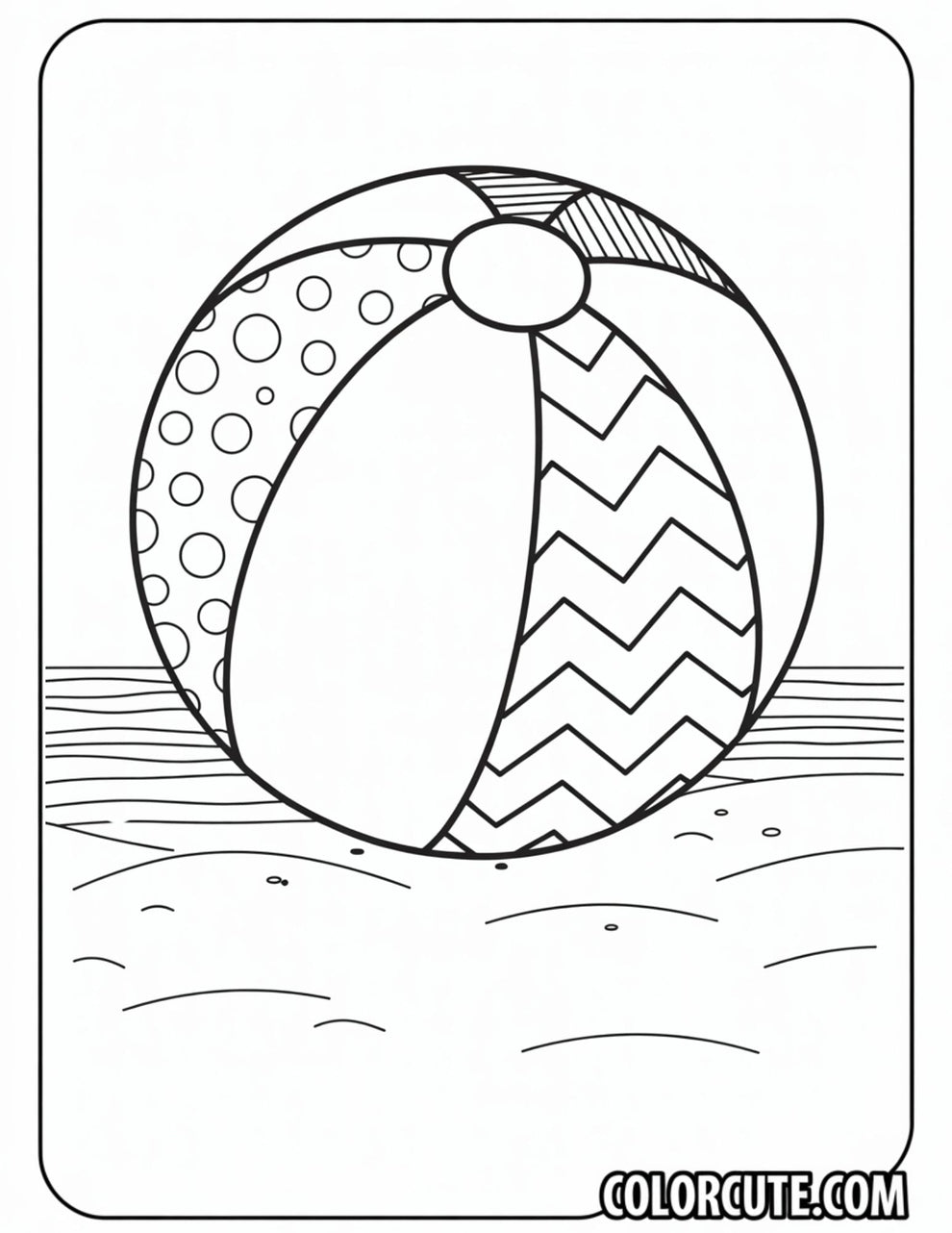 Beach Ball Summer Coloring Pages | Free PDF Printables – Color Cute ...
