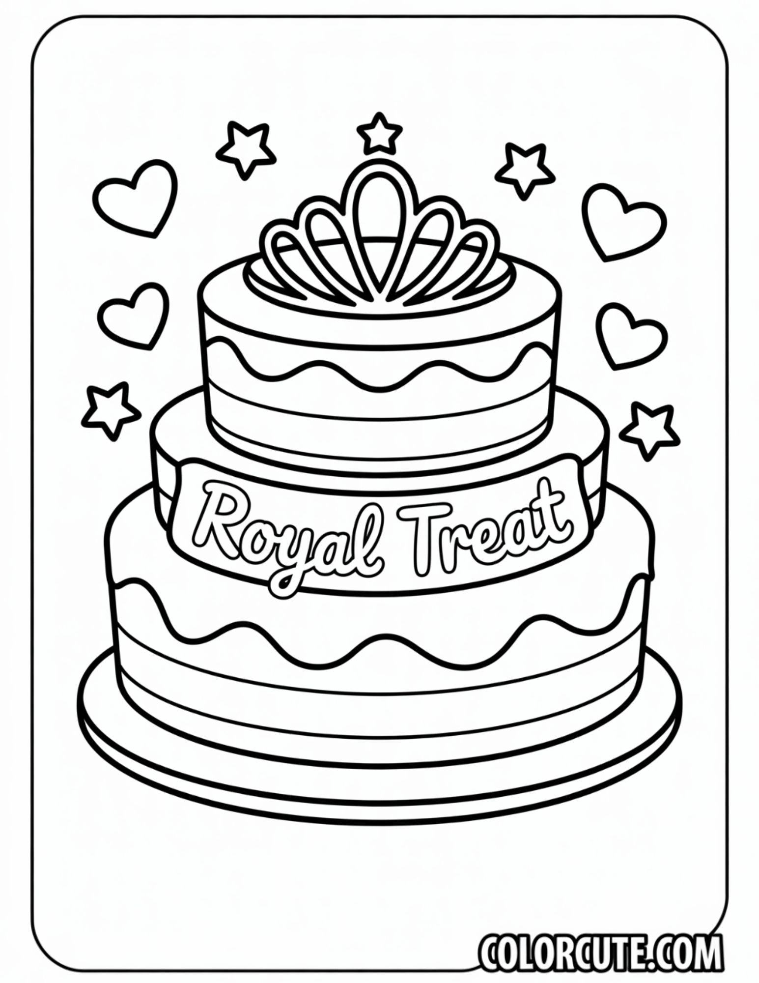 Cake Princess Coloring Pages | Free PDF Printables – Color Cute - Free ...