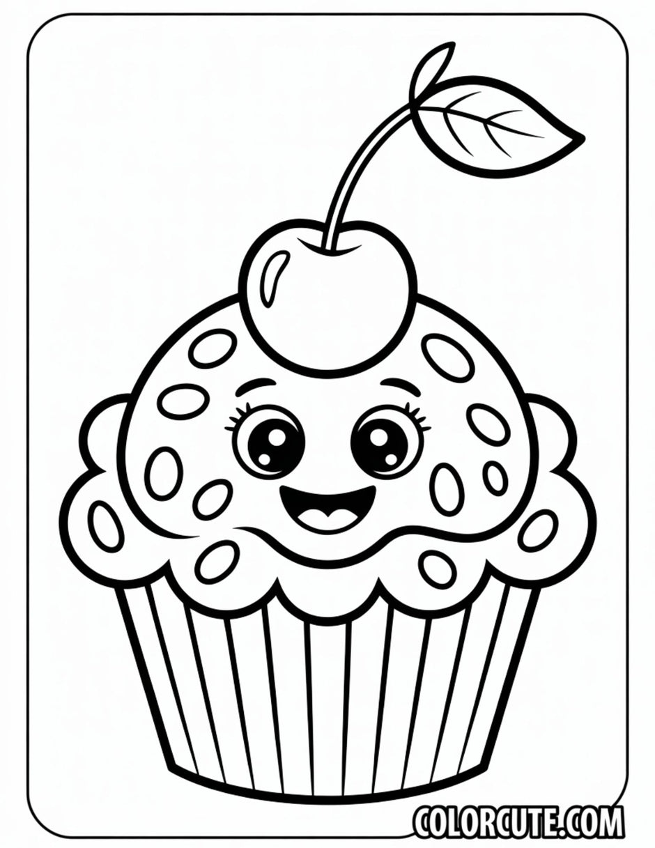 29+ Free Cupcake Coloring Pages - Sweet Treats PDF Printables – Color ...