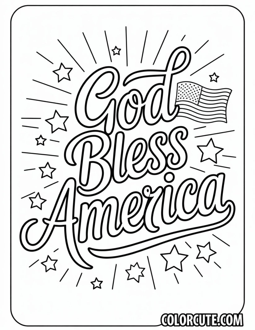 God Bless America Coloring Pages | Free PDF Printables – Color Cute ...