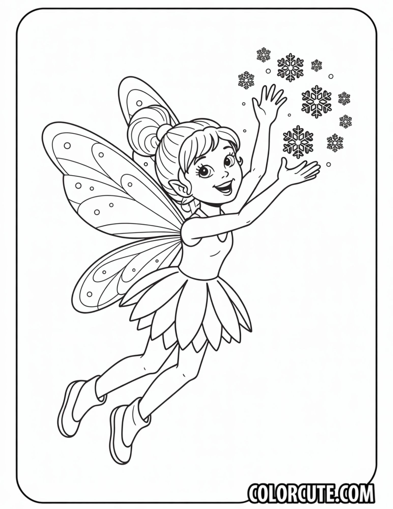 Winter Fairy Coloring Pages | Free PDF Printables – Color Cute - Free ...