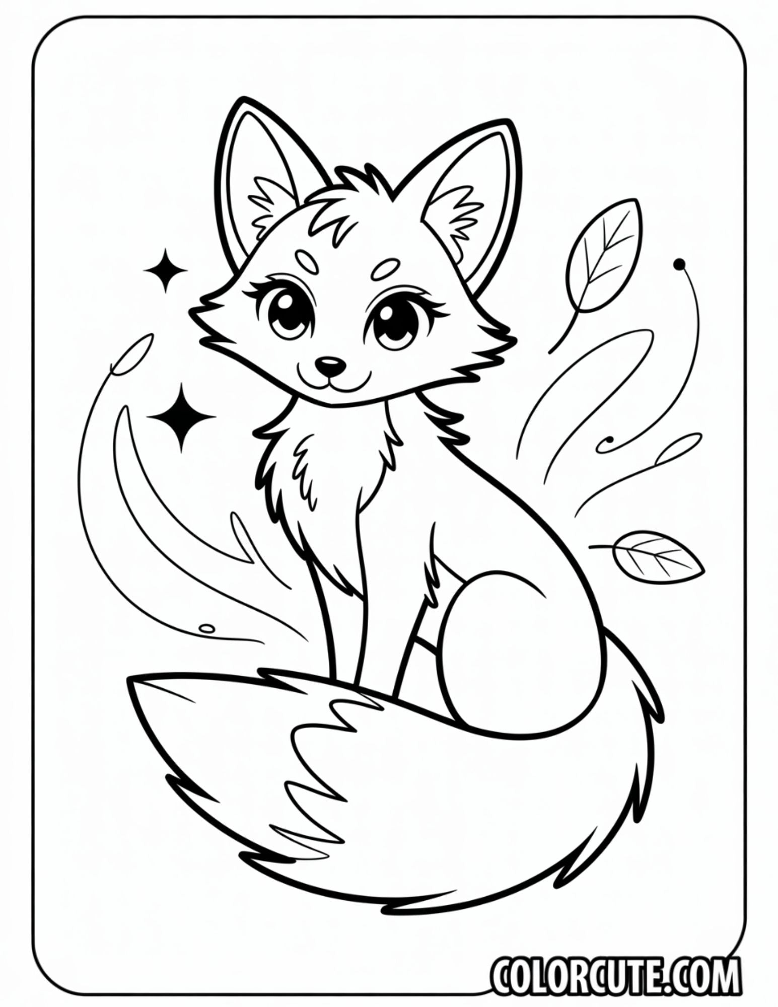 Chibi Fox Coloring Pages | Free PDF Printables – Color Cute - Free ...