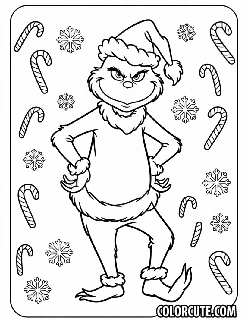 Easy Grinch Coloring Page | Free PDF Printables – Color Cute - Free ...