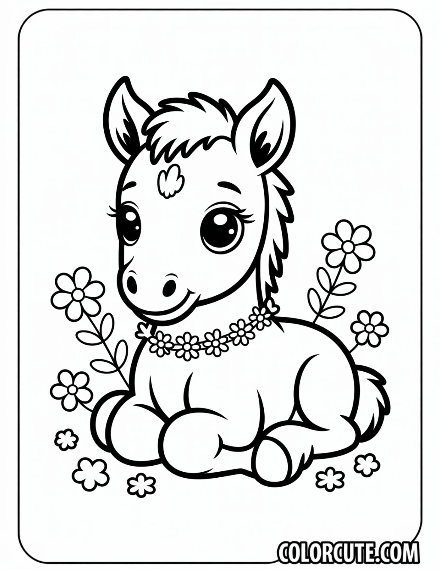Baby Pony Coloring Pages | Free PDF Printables – Color Cute - Free ...