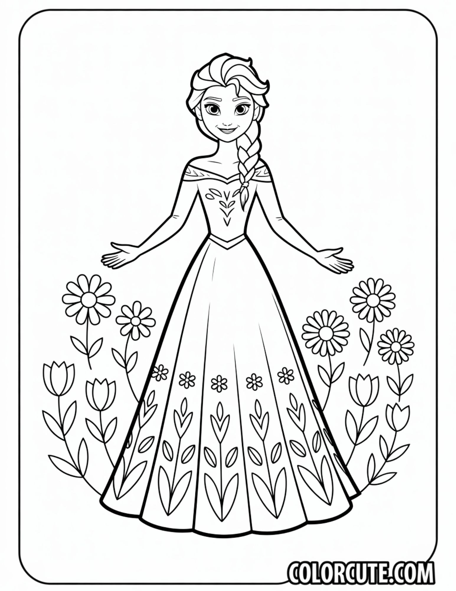 Coronation Elsa Coloring Pages | Free PDF Printables – Color Cute ...