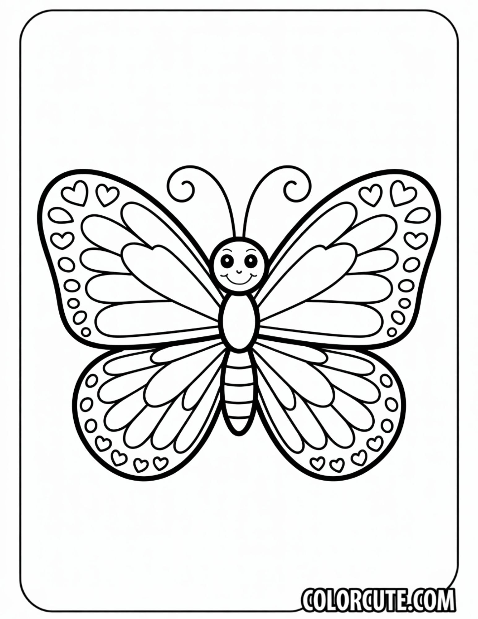 Cute Valentine Butterfly Coloring Pages | Free PDF Printables – Color ...