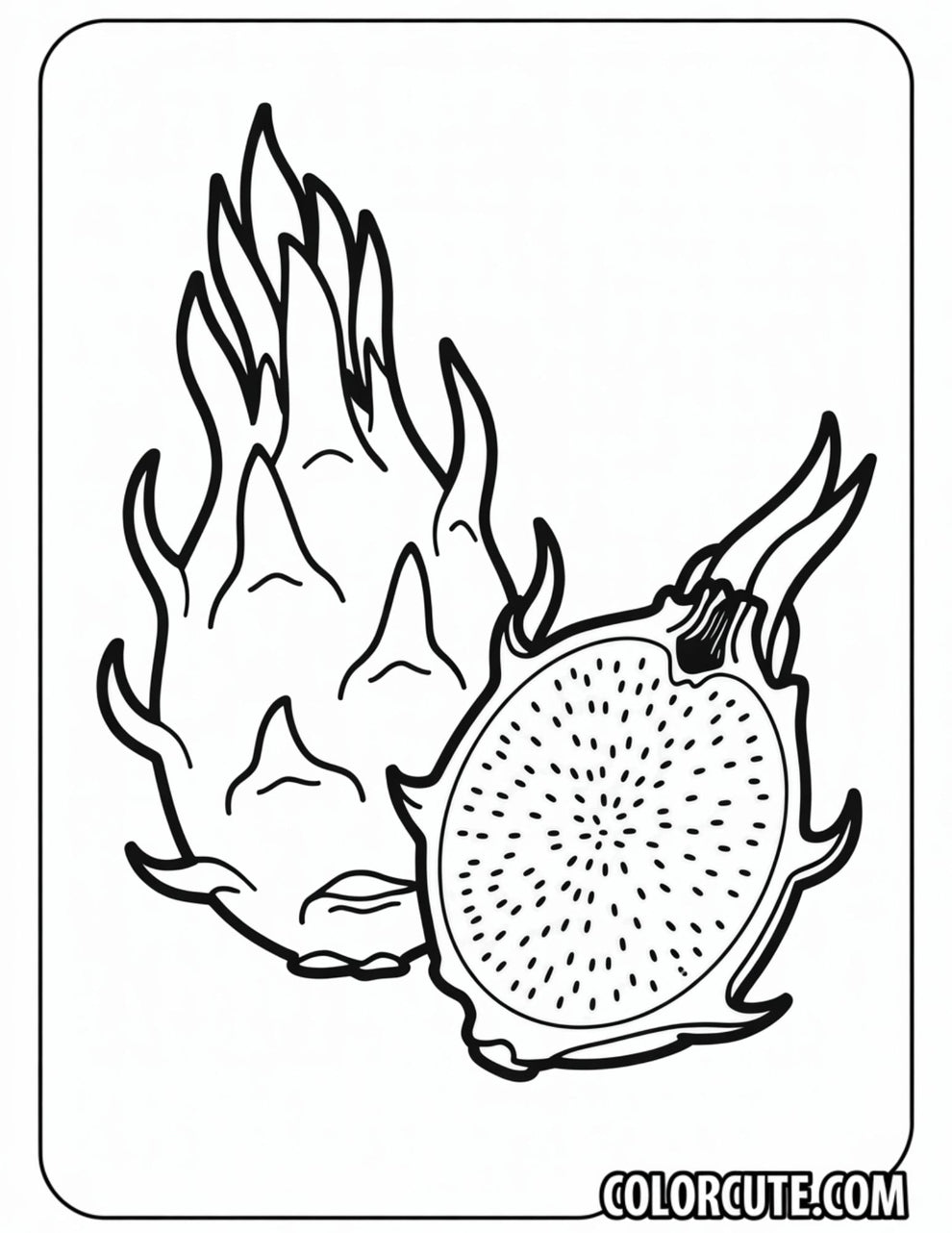 Dragonfruit Coloring Page | Free PDF Printables – Color Cute - Free ...