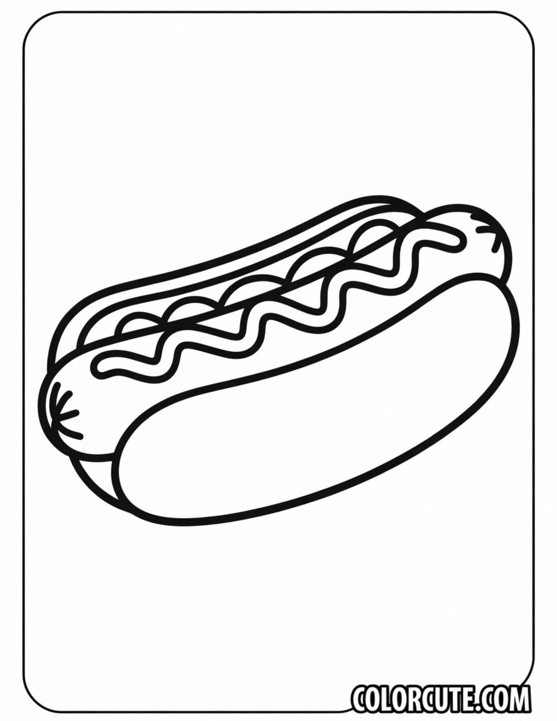Hotdog Coloring Page | Free PDF Printables – Color Cute - Free Coloring ...
